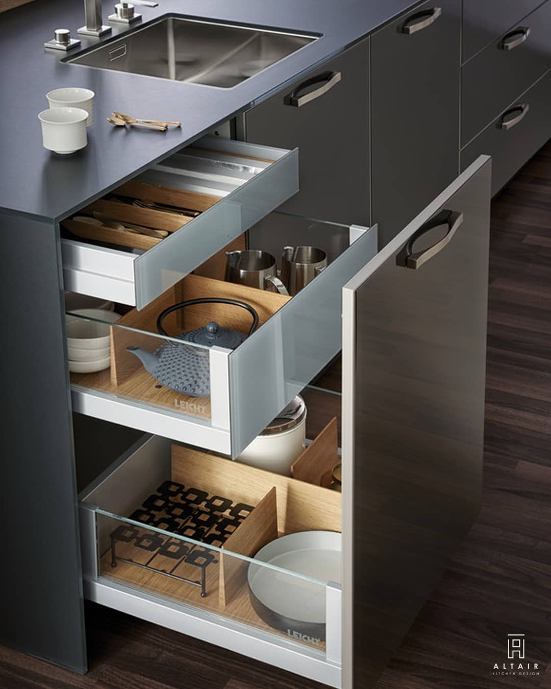 best use of drawers - ALTAIR Kitchen and Bathroom Design | Orange ...